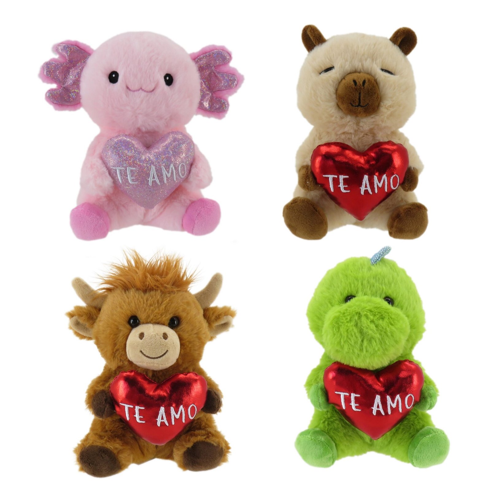 ANIMALES CON CORAZON BRILLO «TE AMO» – Mayorista de peluches